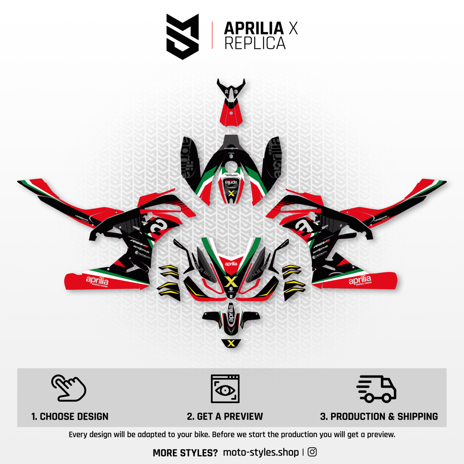 APRILIA X REPLICA | Decal Set - MOTOSTYLES